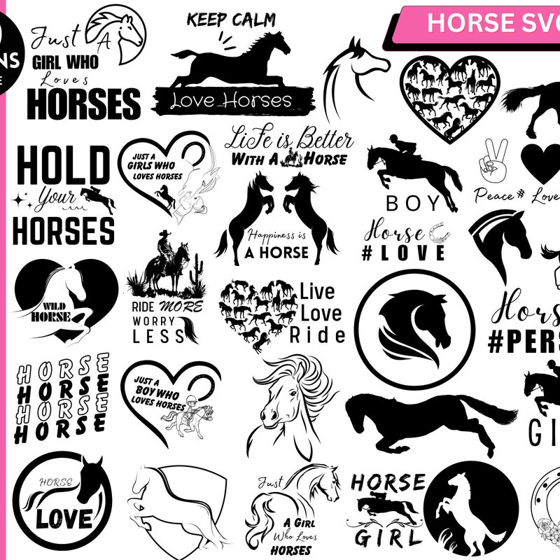 Horse Svg Bundle - Etsy