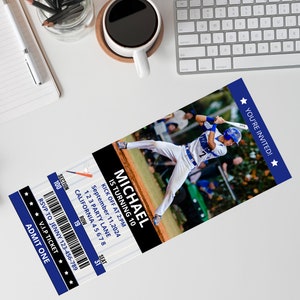 Baseball Ticket Birthday Invitation, Baseball Ticket Invite, Baseball ...