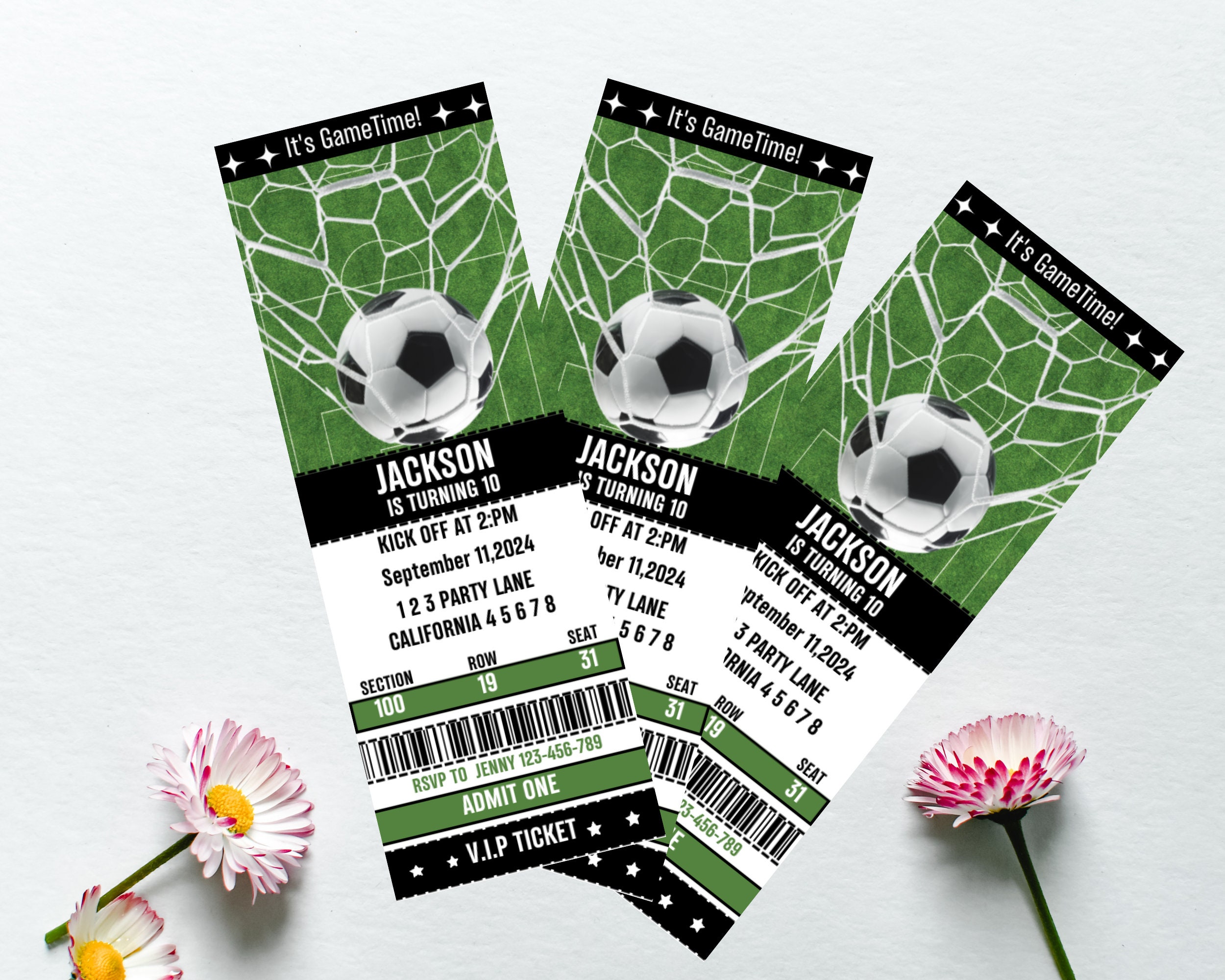 Soccer Ticket Birthday Invitation, Printable Soccer Ticket Invitation ...