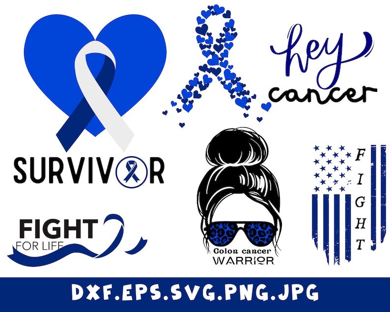 Colon Cancer Svg Bundle, Cancer Ribbon Svg, Cancer Awareness Svg, Colon ...