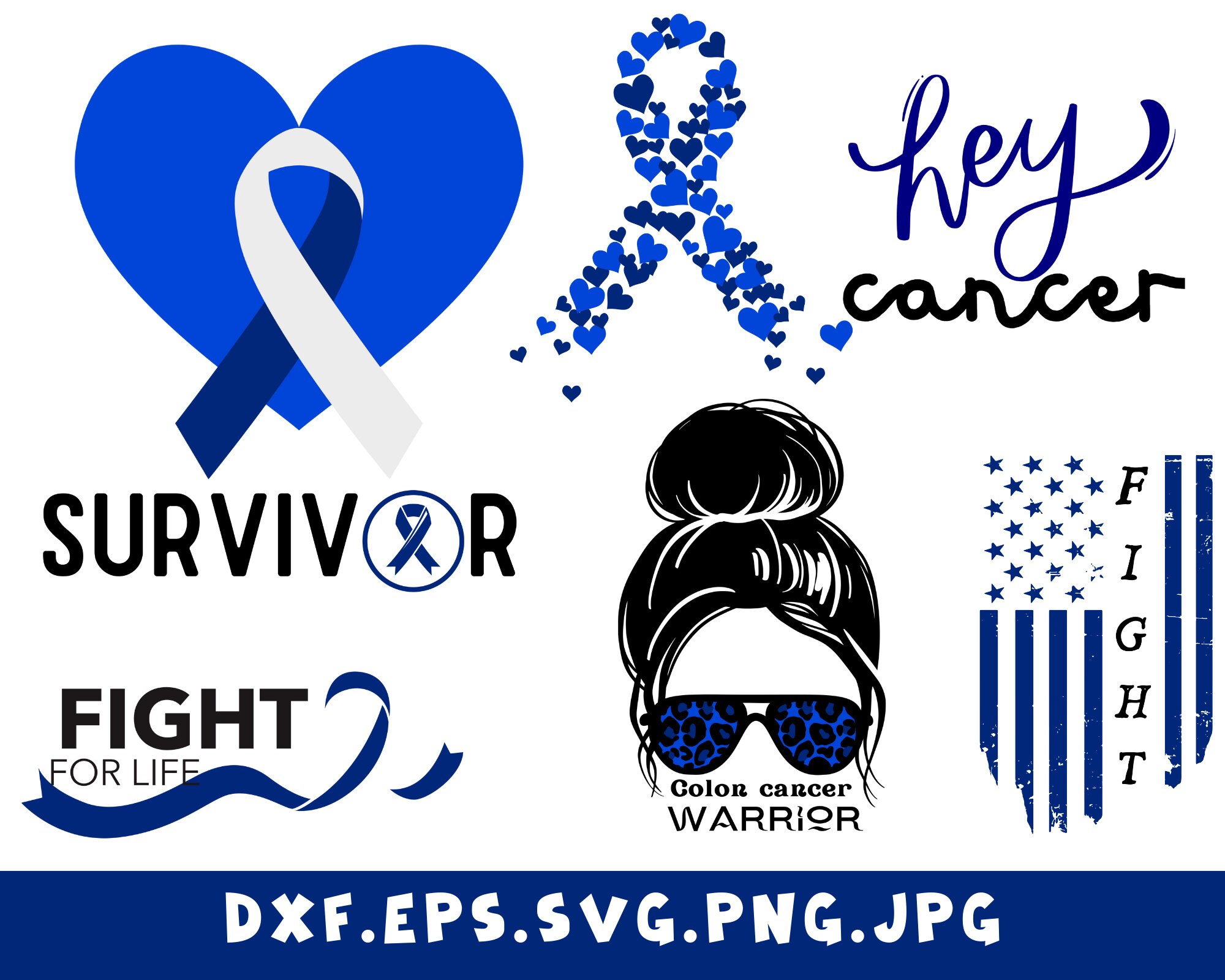 Colon Cancer Svg Bundle Cancer Ribbon Svg Cancer Awareness Etsy Uk