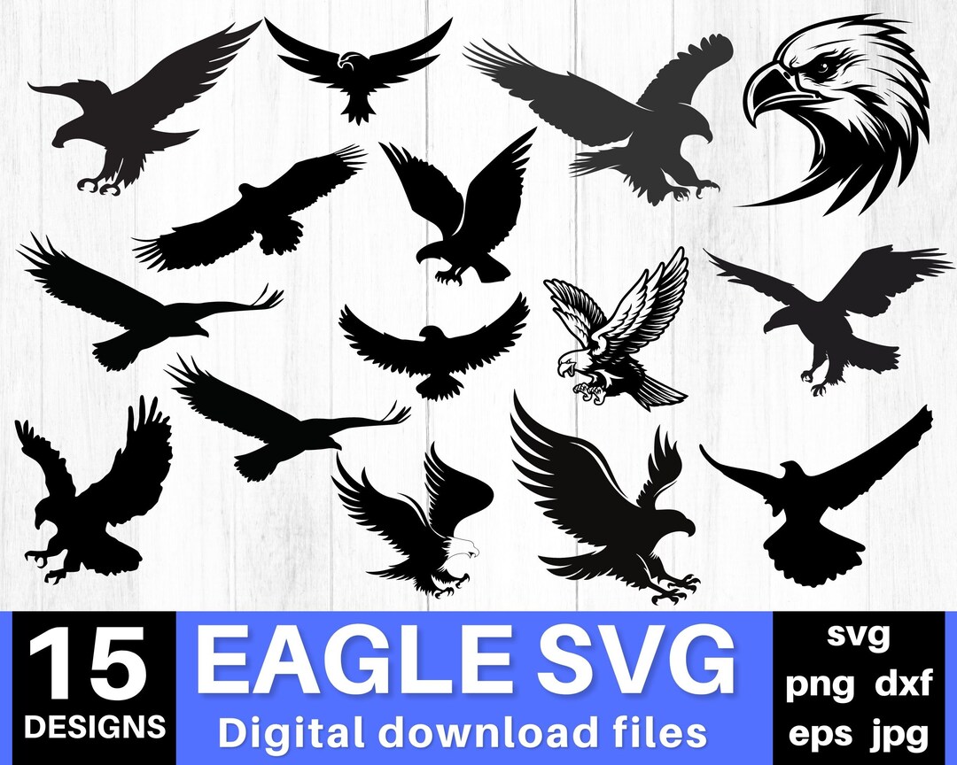 Eagle SVG Bundle, Eagle Png Bundle, Eagle Dxf Bundle, Eagle Silhouette ...