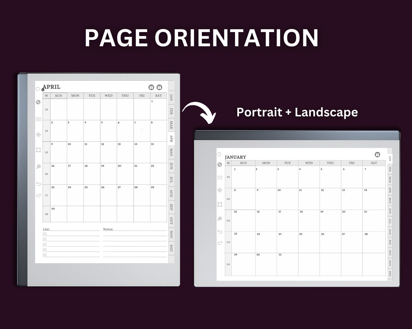 Remarkable Calendar, Remarkable 2, Remarkable Planner, Remarkable ...