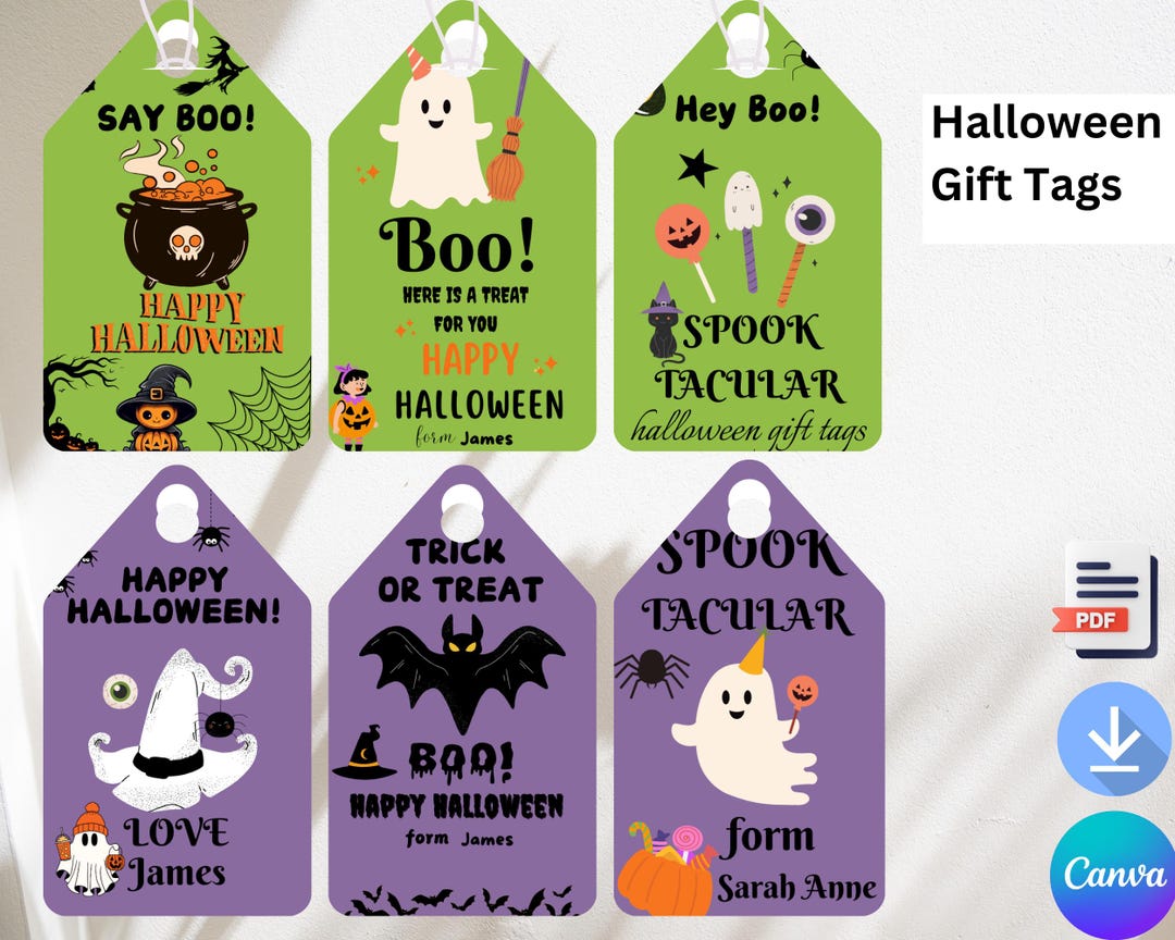 Editable Halloween Gift Tag, Halloween Favor Tag, Editable Gift Tag ...