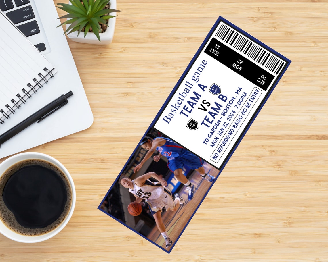 Basketball Game Ticket, Basketball Ticket, Printable Basketball Ticket ...