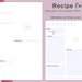 Editable Recipe Template, Printable Recipe Book, Editable Recipe Page ...