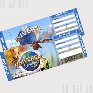 Universal Surprise Trip Ticket Template, Universal Gift Ticket ...
