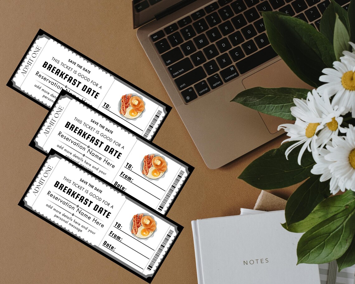 Breakfast Voucher Template, Breakfast Invite, Surprise Breakfast ...
