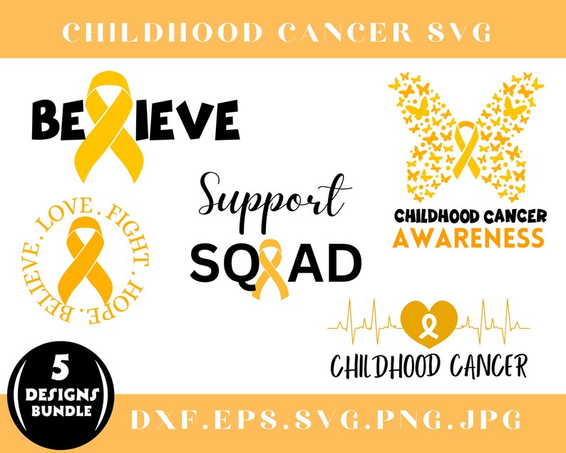 Childhood Cancer Svg, Cancer Ribbon Svg, Cancer Awareness Svg ...