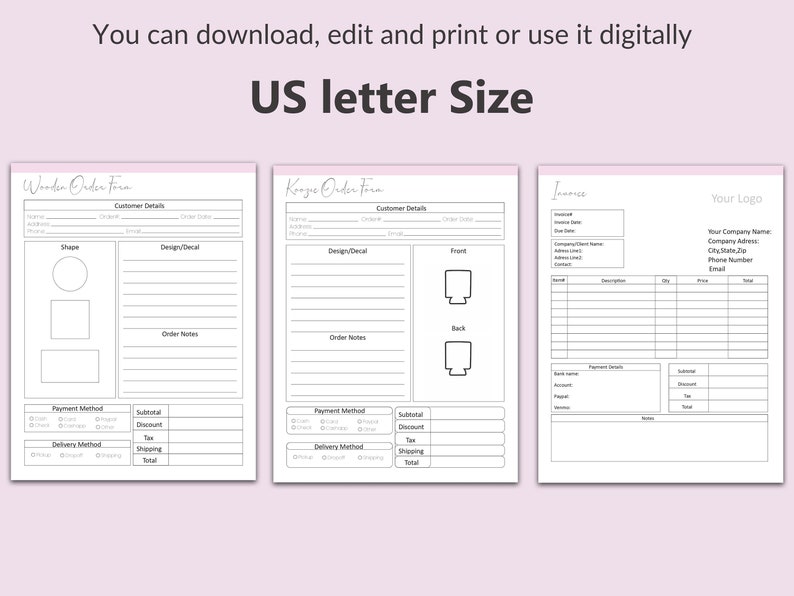 15 Printable Order Forms Bundle Order Form Template - Etsy