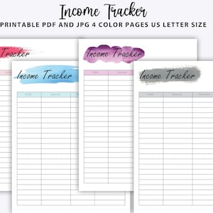 Income Tracker Printable, Monthly Income Tracker, Income and Expense ...