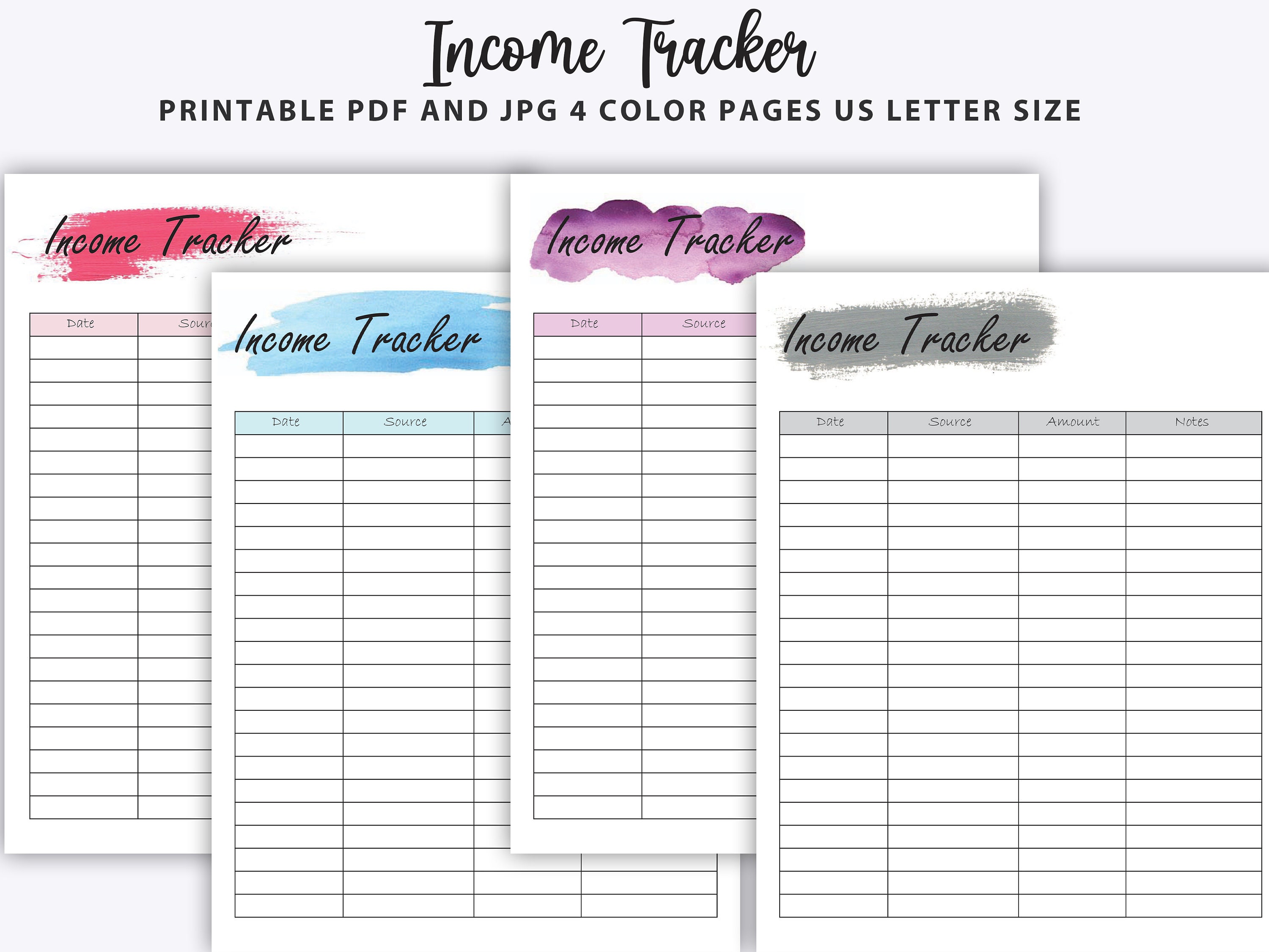 Income Tracker Printable, Monthly Income Tracker, Income and Expense ...