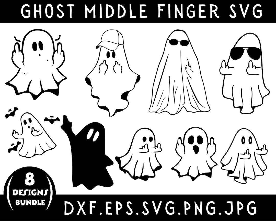 Ghost Middle Finger Svg Png, Halloween Svg, Halloween Png, Svg Files for Cricut, Silhouette ...