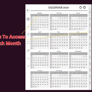 Remarkable Monthly Calendar 2023-2024, Remarkable Template, Remarkable ...