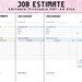 Editable and Printable Estimate Form, Business Job Estimate, Easy and ...
