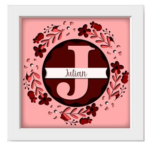 3D Monogram Shadow Box Svg, 3D Split Monogram A-Z Shadow Box Svg, 3D ...