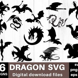 Dragon Svg Bundle, Dragon Png Bundle, Dragon Dxf Bundle, Dragon ...