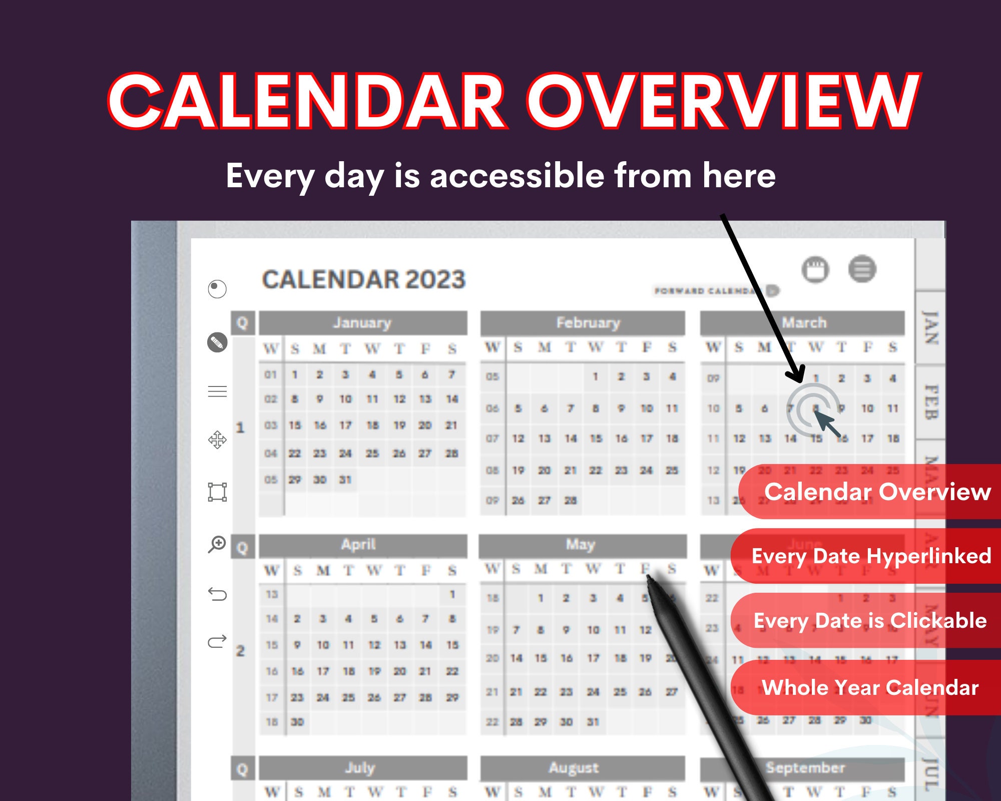 Remarkable 2 Weekly Planner 2023-2024, Remarkable Templates, Remarkable ...