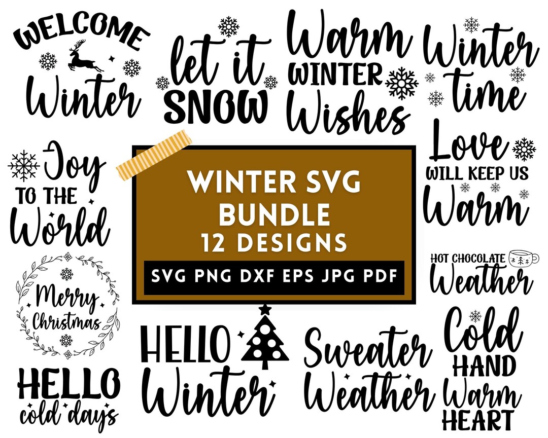 Winter Svg Bundle, Winter Dxf, Svg Files for Cricut, Winter Shirt Svg ...