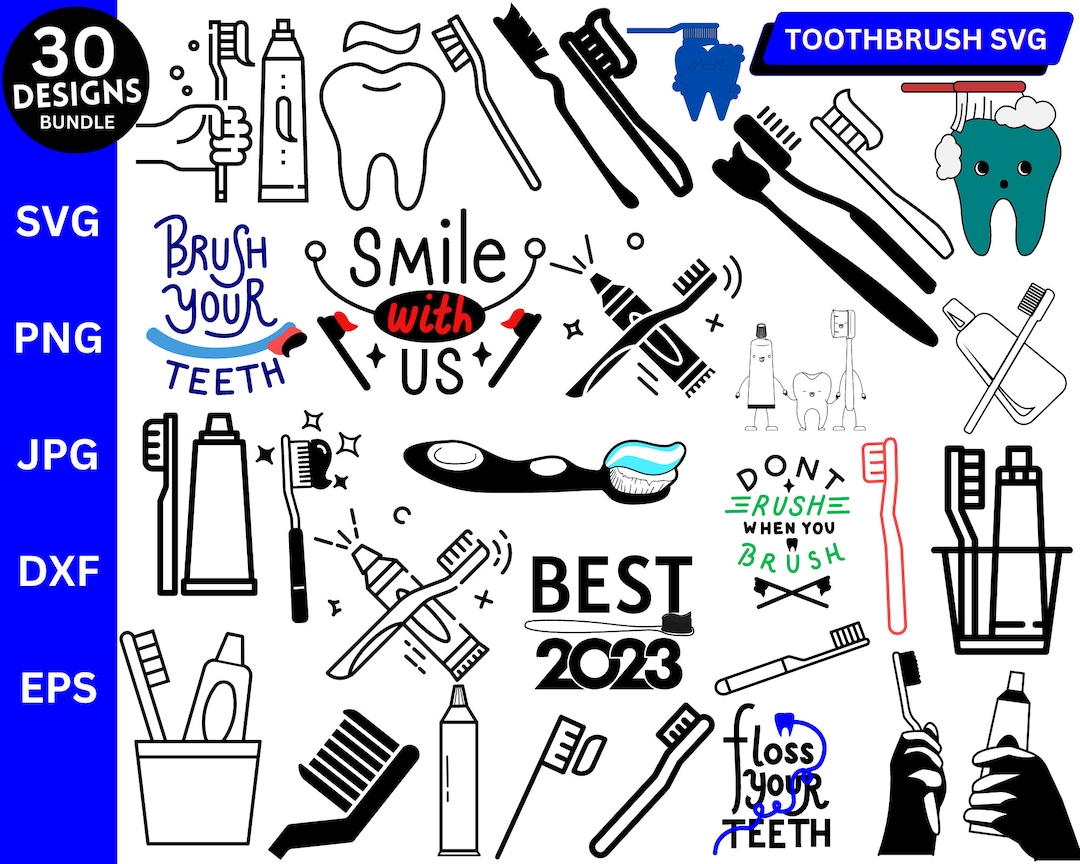 Toothbrush Svg, Toothbrush Png, Toothbrush Clipart, Toothbrush Dxf ...