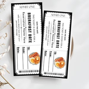 Breakfast Voucher Template, Breakfast Invite, Surprise Breakfast ...