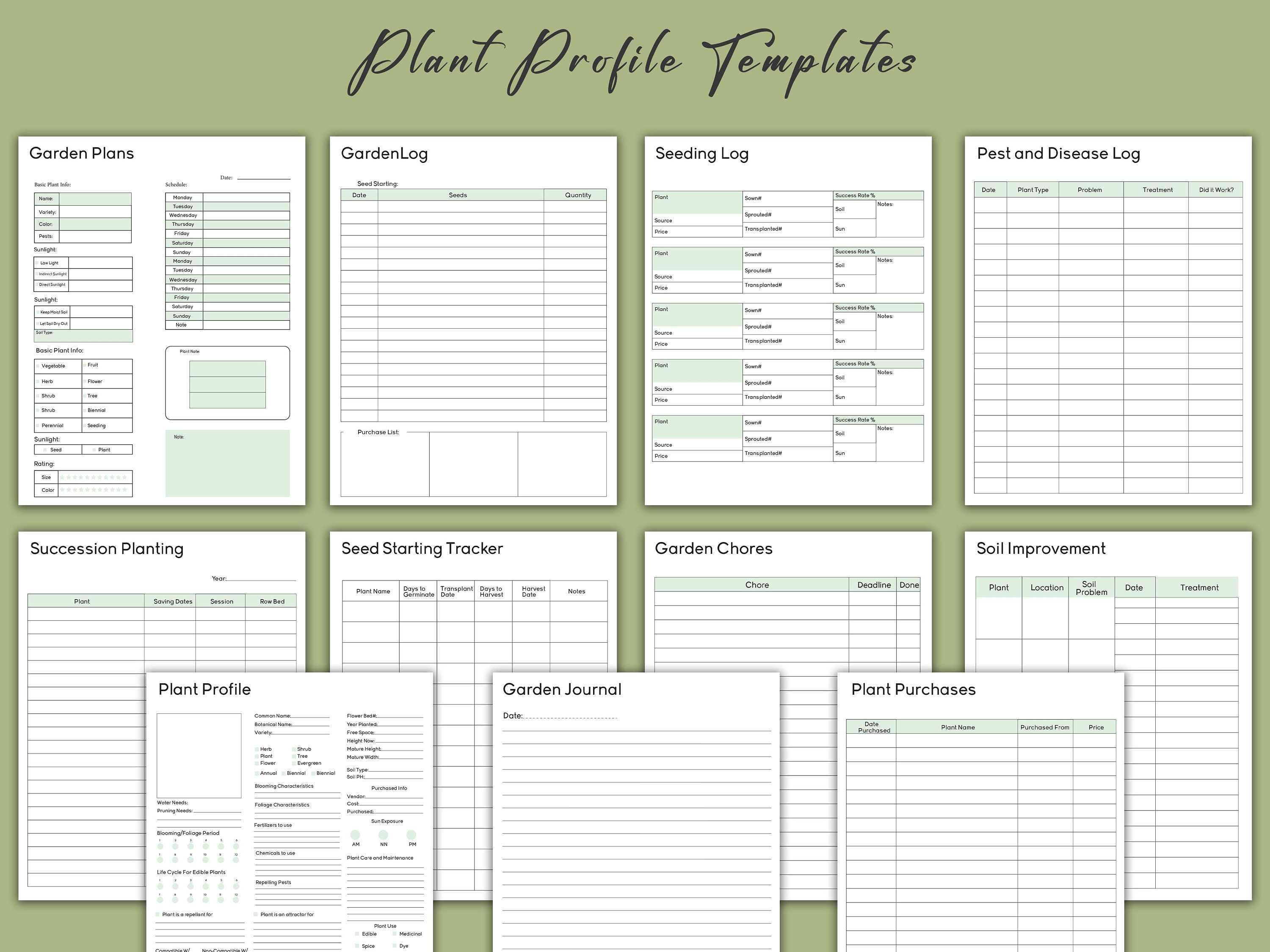 Garden Planner Printable Garden Planner Plant Planner - Etsy