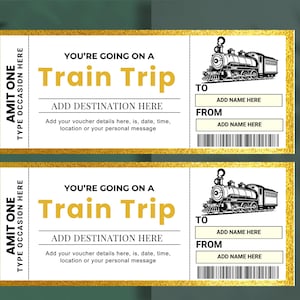 Editable Train Trip Surprise Ticket, Surprise Train Trip Ticket, Train ...