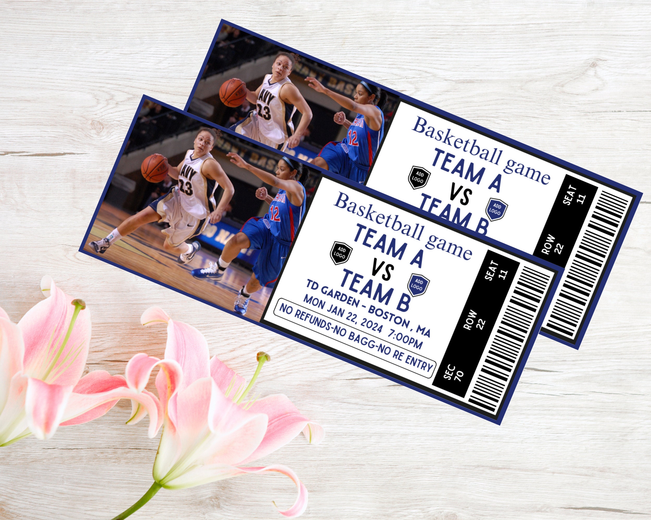Basketball Game Ticket, Basketball Ticket, Printable Basketball Ticket ...