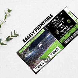 Football Game Ticket, Gift Voucher, Instant Download, Editable Template ...