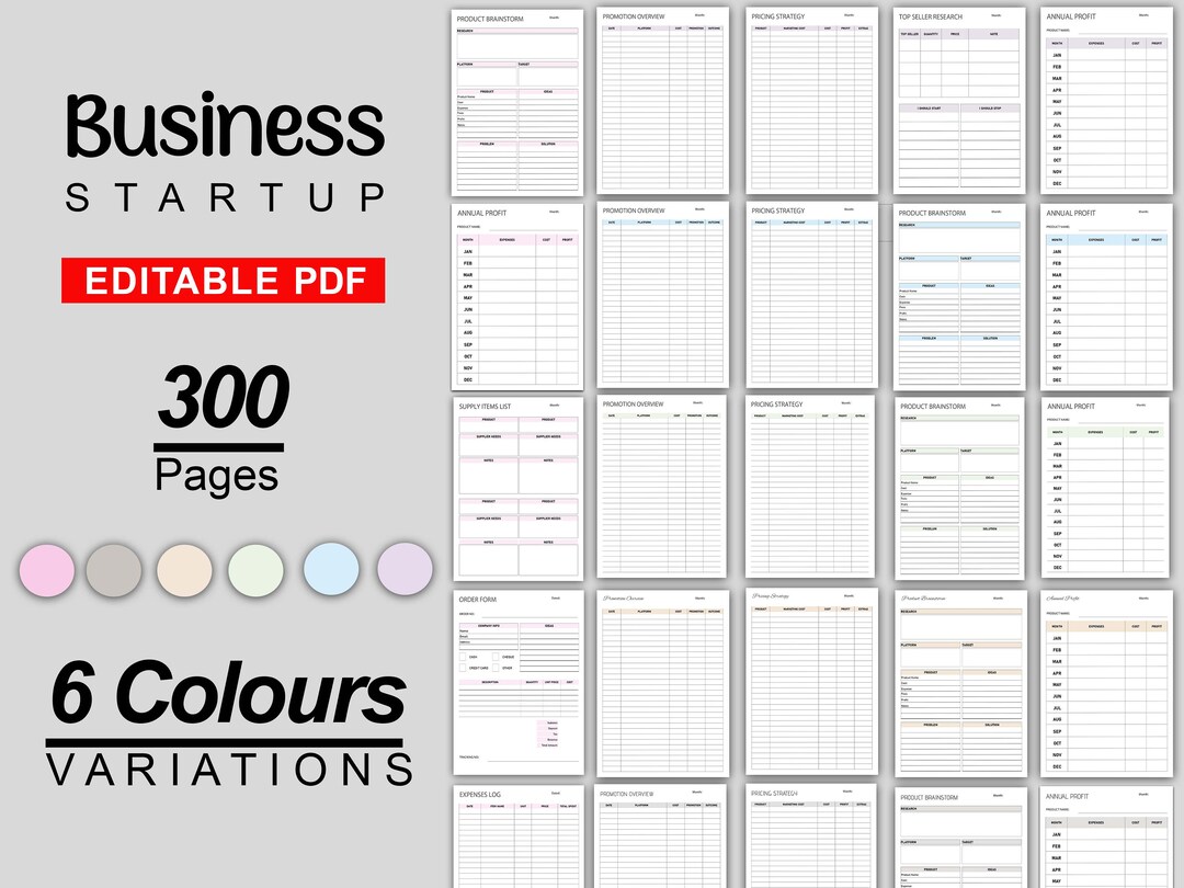 Printable Business Startup, Editable Business Startup Checklist ...