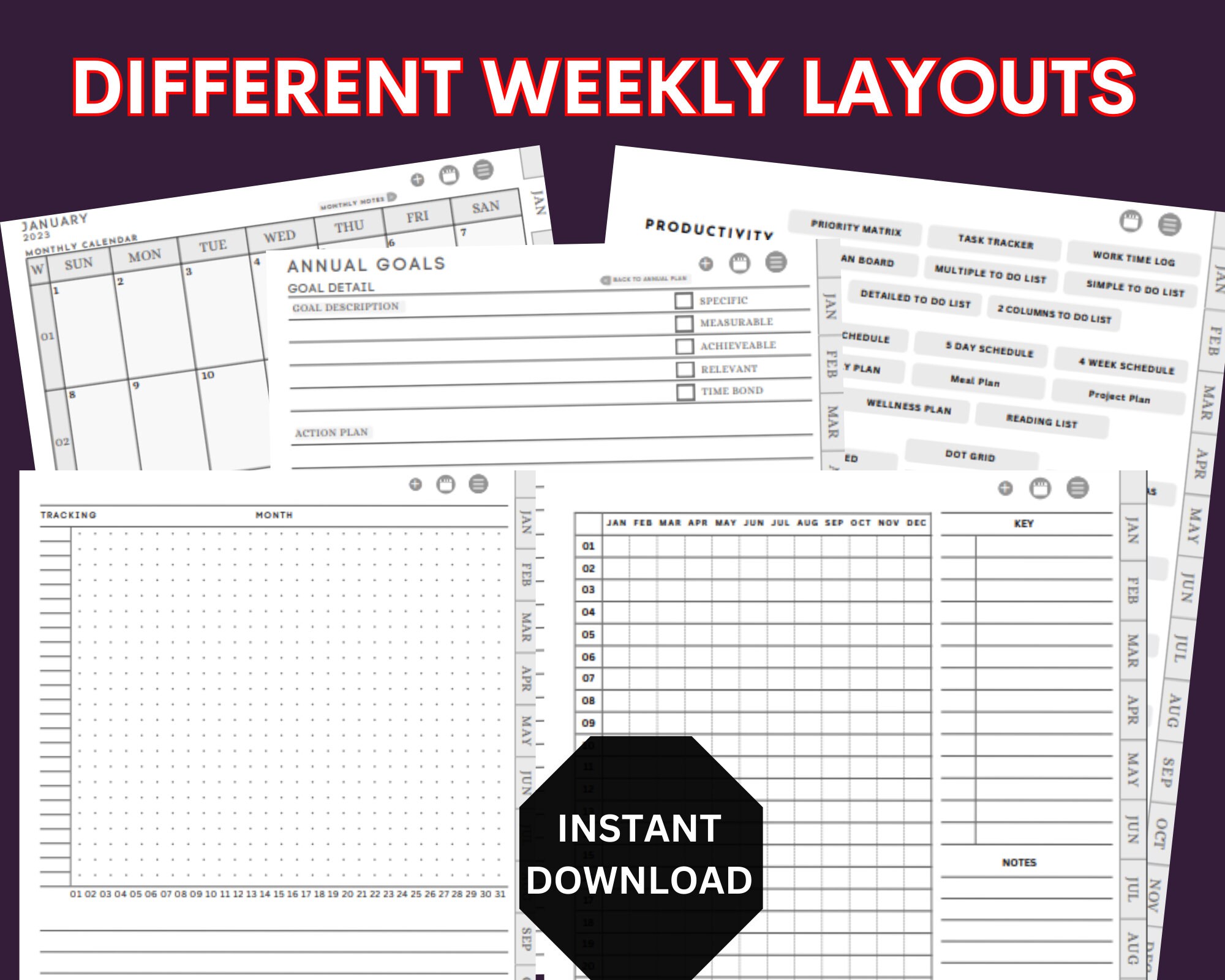 Weekly Planner 2023-2024 Remarkable 2 Templates Remarkable - Etsy