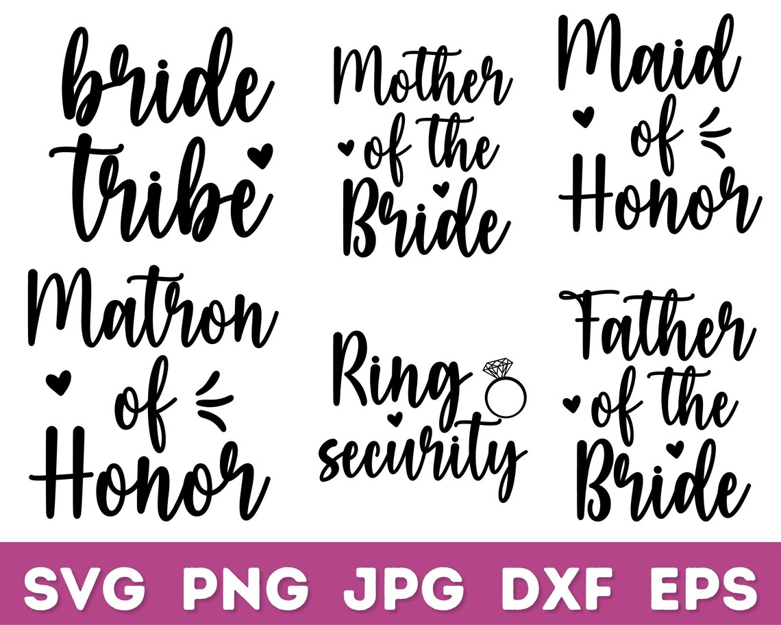 Bride Svg Wedding Svg Bridal Party Svg Bridesmaid Svg - Etsy