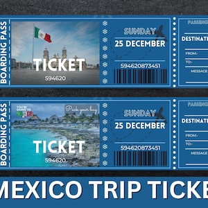 Printable Mexico Surprise Trip Ticket Template, Boarding Pass Ticket ...
