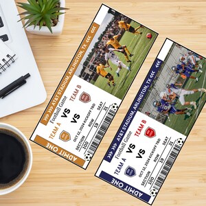 Football Game Ticket Template, Football Game Surprise Gift, Anniversary ...
