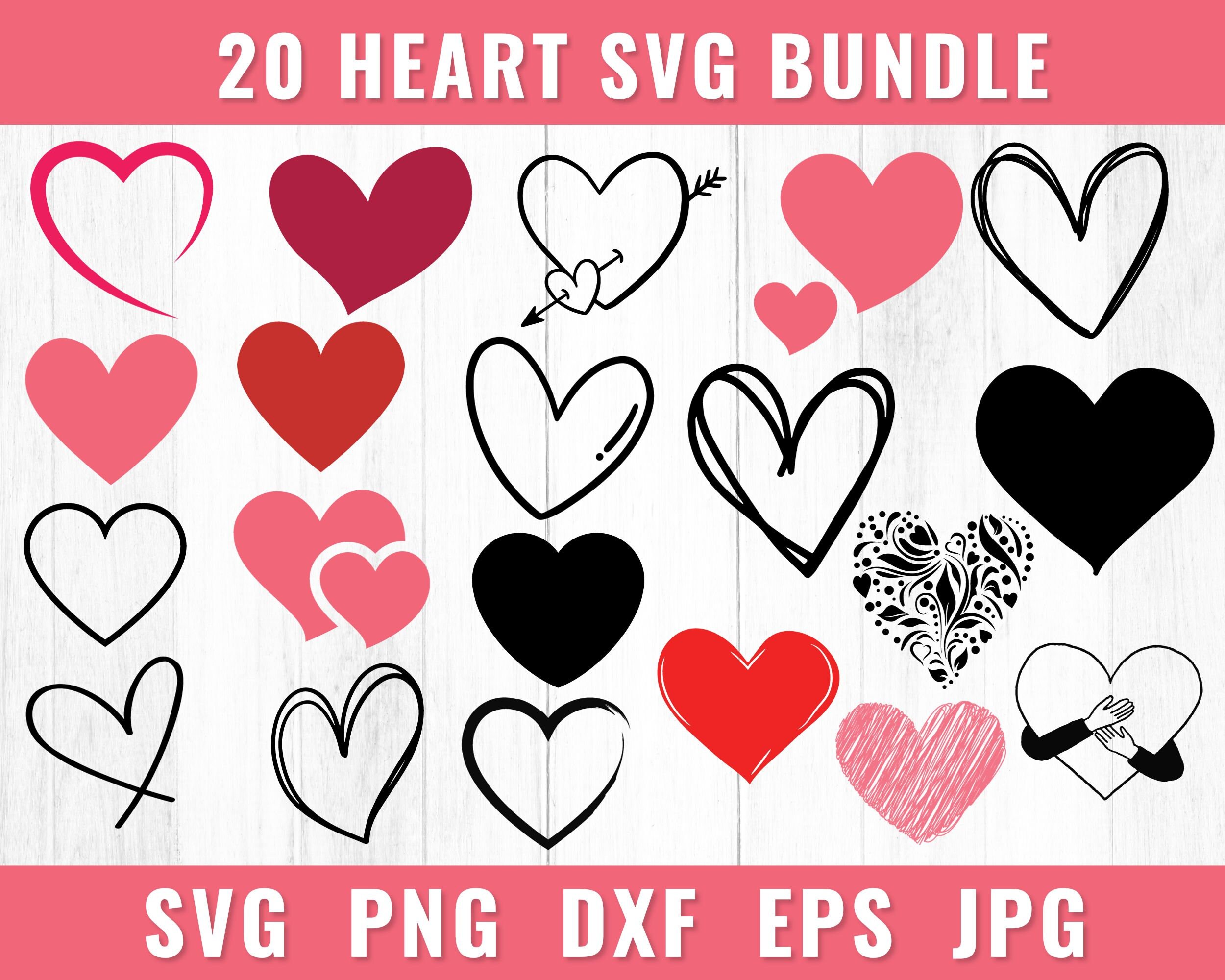 Heart Bundle Svg, Heart Clipart, Hearts Svg, Open Heart Svg, Valentines ...