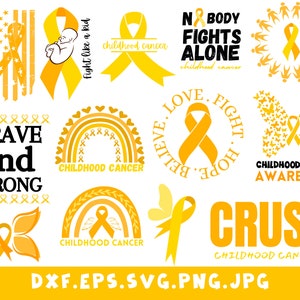 Childhood Cancer Svg, Cancer Ribbon Svg, Cancer Awareness Svg ...