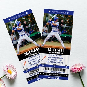 Baseball Ticket Birthday Invitation, Baseball Ticket Invite, Baseball ...