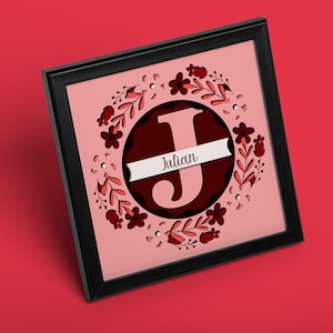 3D Monogram Shadow Box Svg, 3D Split Monogram A-Z Shadow Box Svg, 3D Letters Svg, Cricut Shadow ...