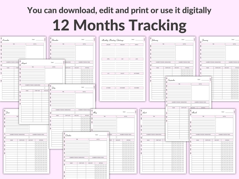 Reading Journal Template Reading Journal Printable Reading - Etsy