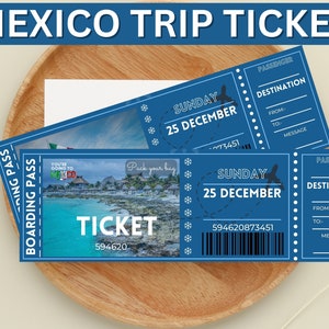 Printable Mexico Surprise Trip Ticket Template, Boarding Pass Ticket ...