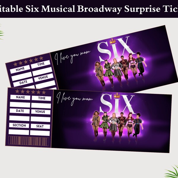 Six Ticket Template - Etsy