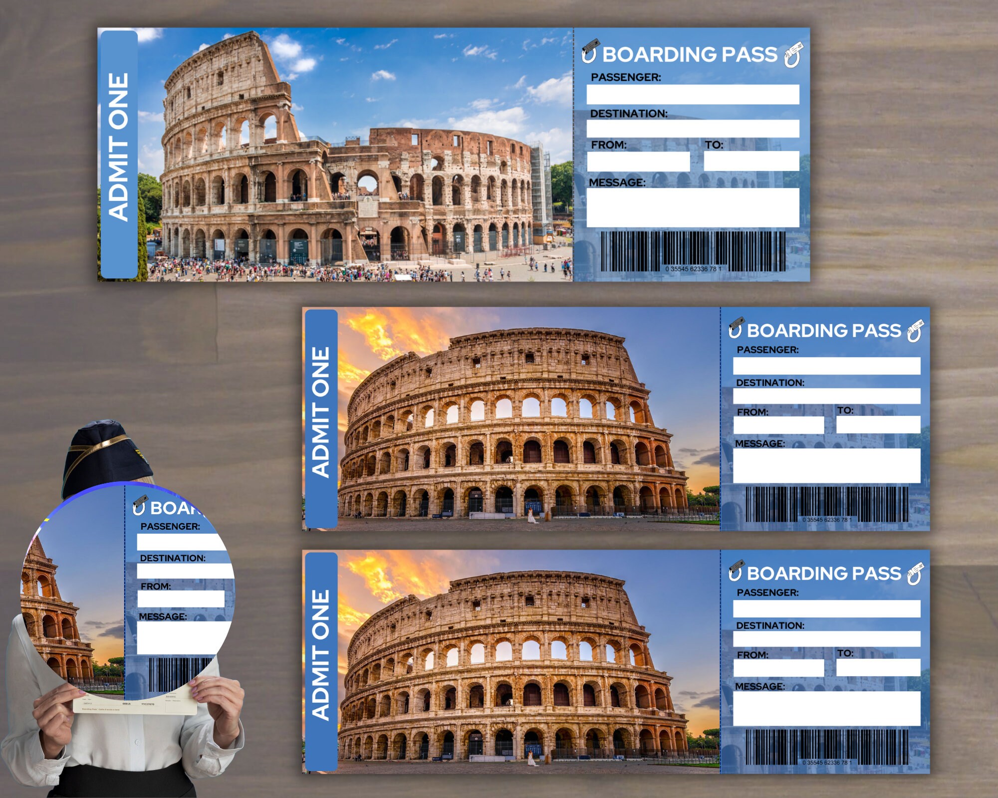 Printable Italy Surprise Trip Ticket Template, Gift Ticket Template ...