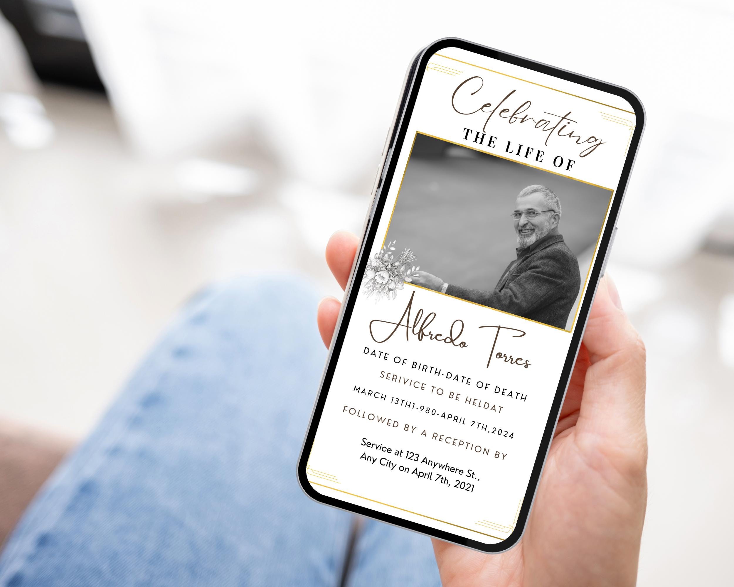 Editable Funeral Invitation, in Loving Memory, Funeral Invite ...