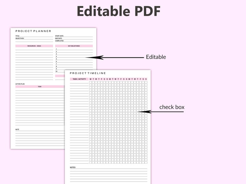 Editable Office Task Planner Set Printable Work Schedule - Etsy