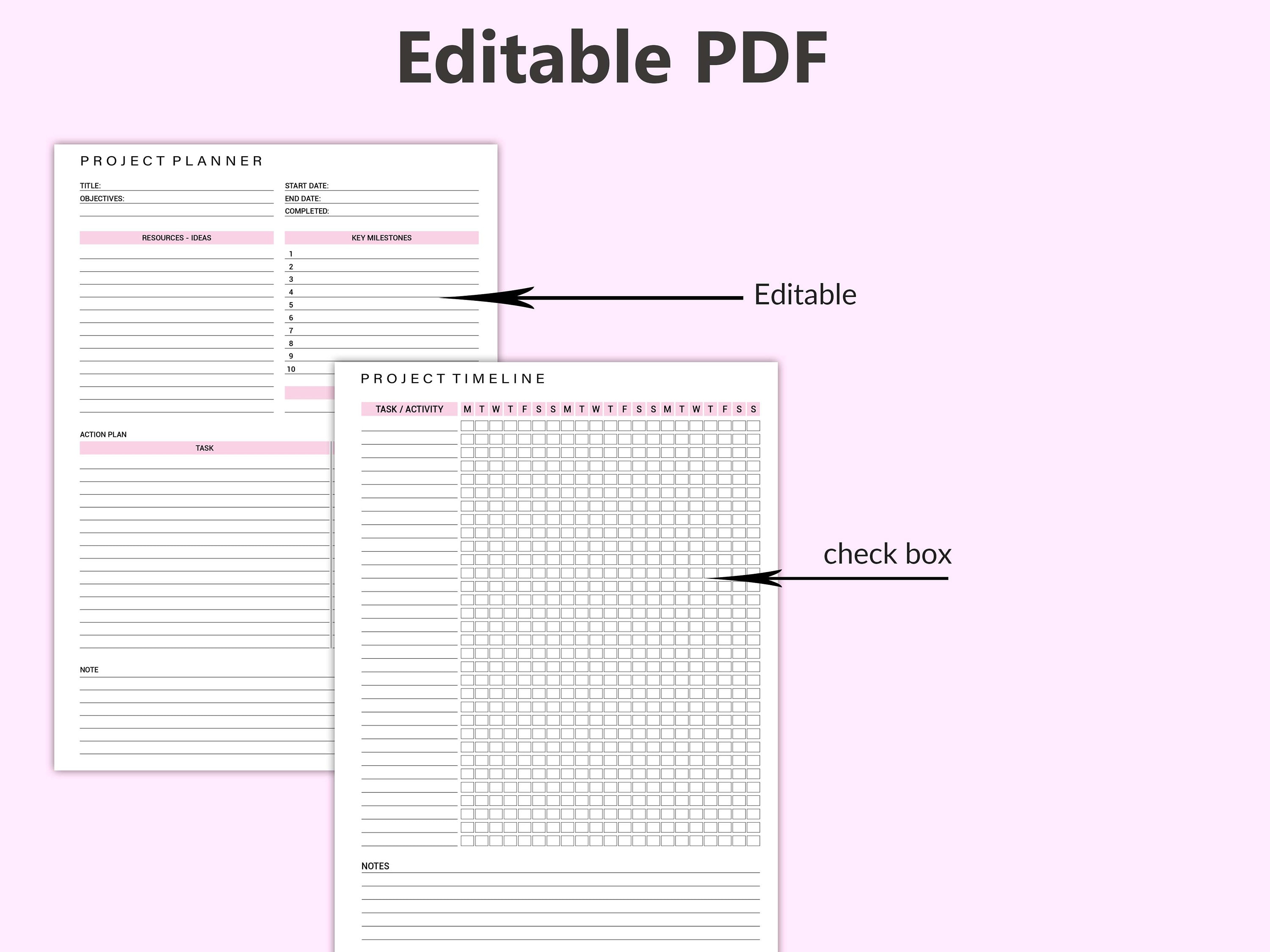 Editable Office Task Planner Set Printable Work Schedule - Etsy