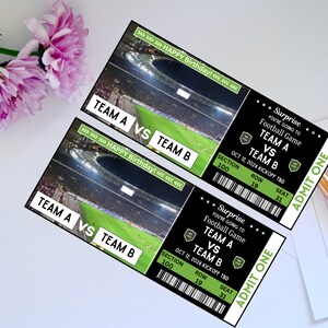 Football Game Ticket, Gift Voucher, Instant Download, Editable Template ...