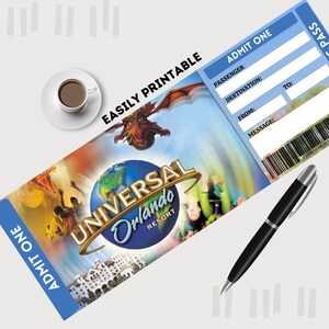 Universal Surprise Trip Ticket Template, Universal Gift Ticket ...