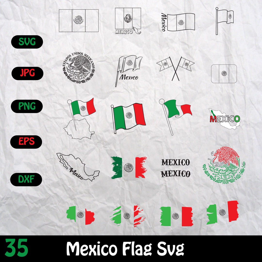 Mexican Flag Svg Bundle, Mexico Flag Png, Mexico Flag Clipart, Mexican ...