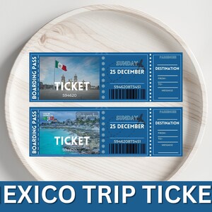 Printable Mexico Surprise Trip Ticket Template, Boarding Pass Ticket ...