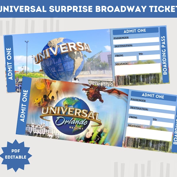 Universal Studio Fake Tickets - Etsy